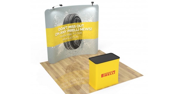 8ft. EZ Tube Curve Trade Show Display | Stretch Fabric Display